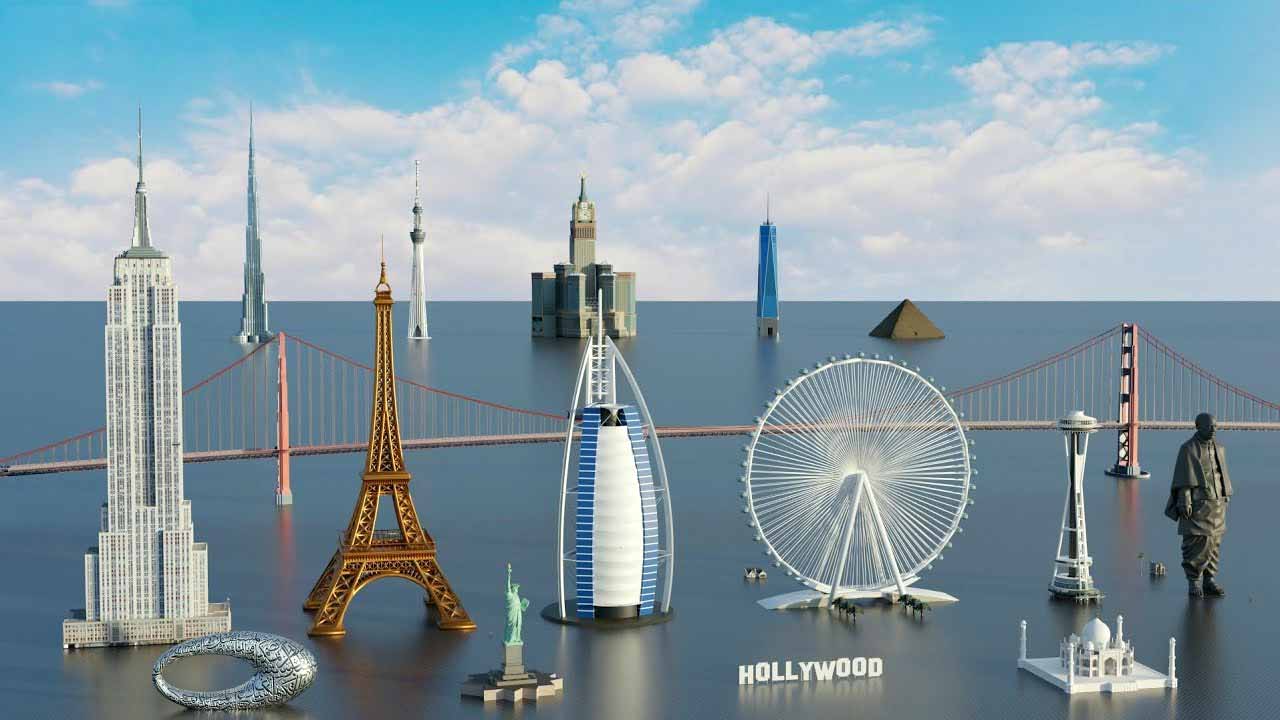 A Side-By-Side Comparison Of 130 World-Famous Landmarks