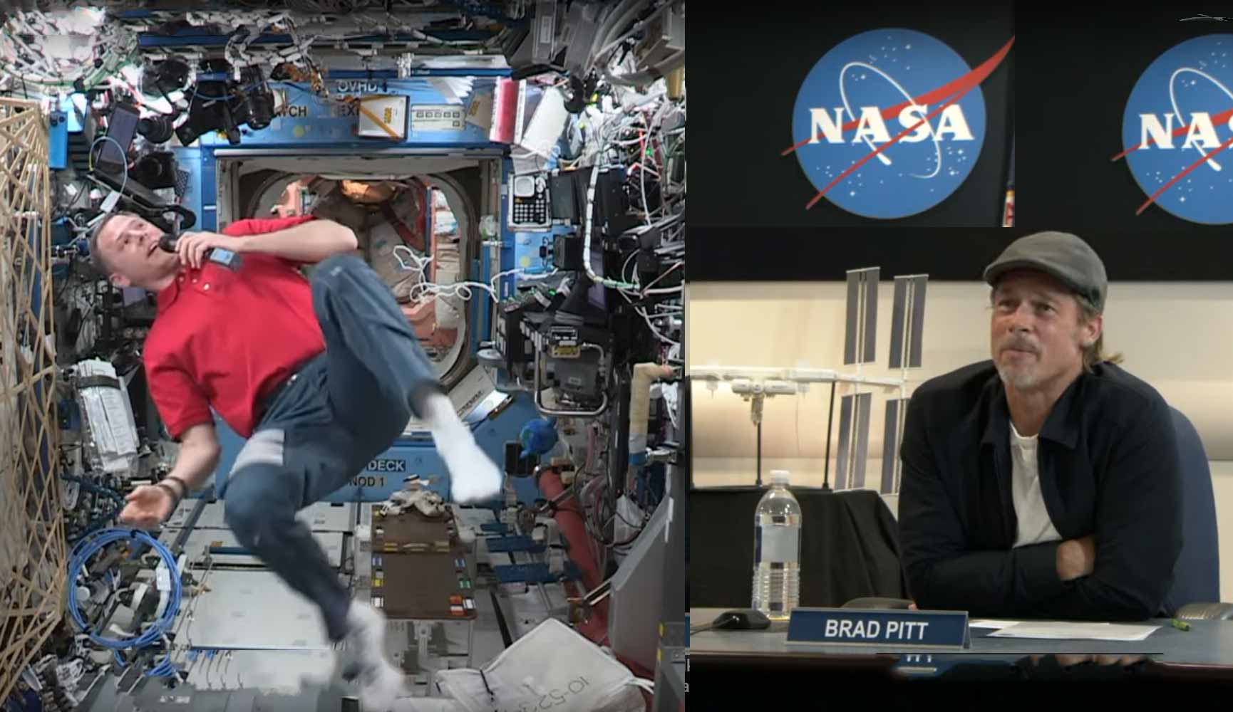 Brad Pitt Speaks with NASA Astronaut Nick Hague Aboard the ISS