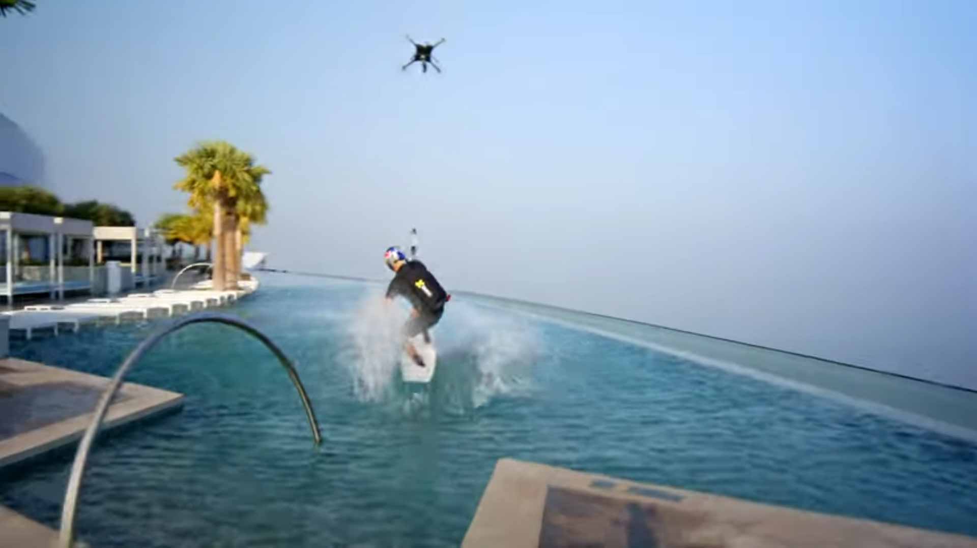 Brian Grubb's Epic 'WakeBase' Stunt with Prada Linea Rossa and Red Bull