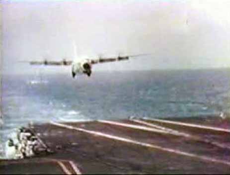 C 130 Hercules Lands On Aircraft Carrier