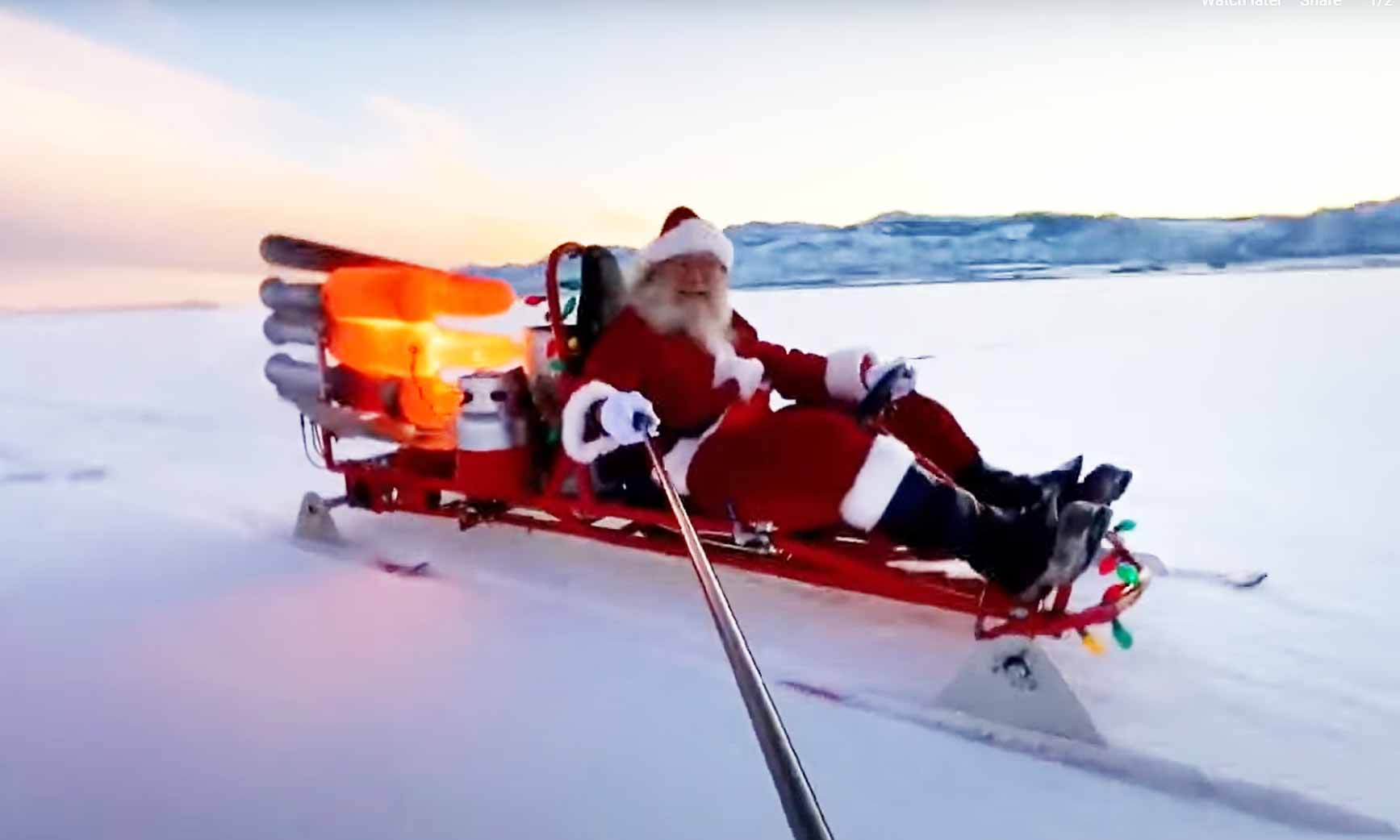 Dashing Through the Snow with Santas Rocket Sleigh
