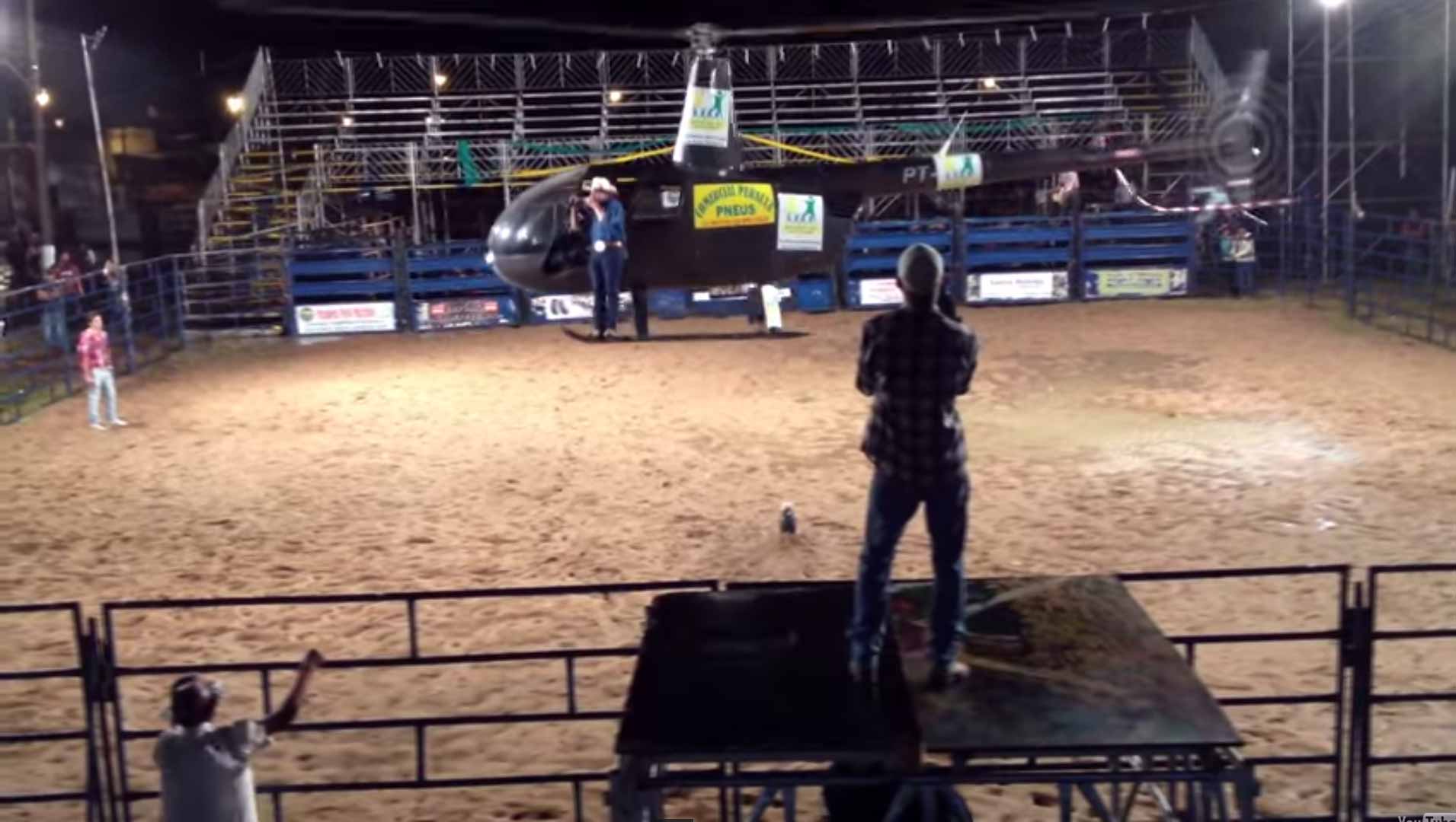 Helicopter Stunt at Brazilian Rodeo