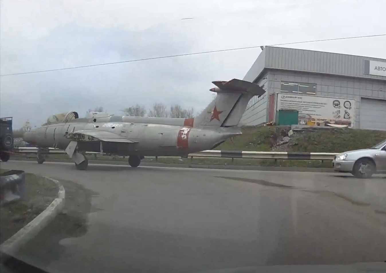 Jet Plane On The Road In Russia