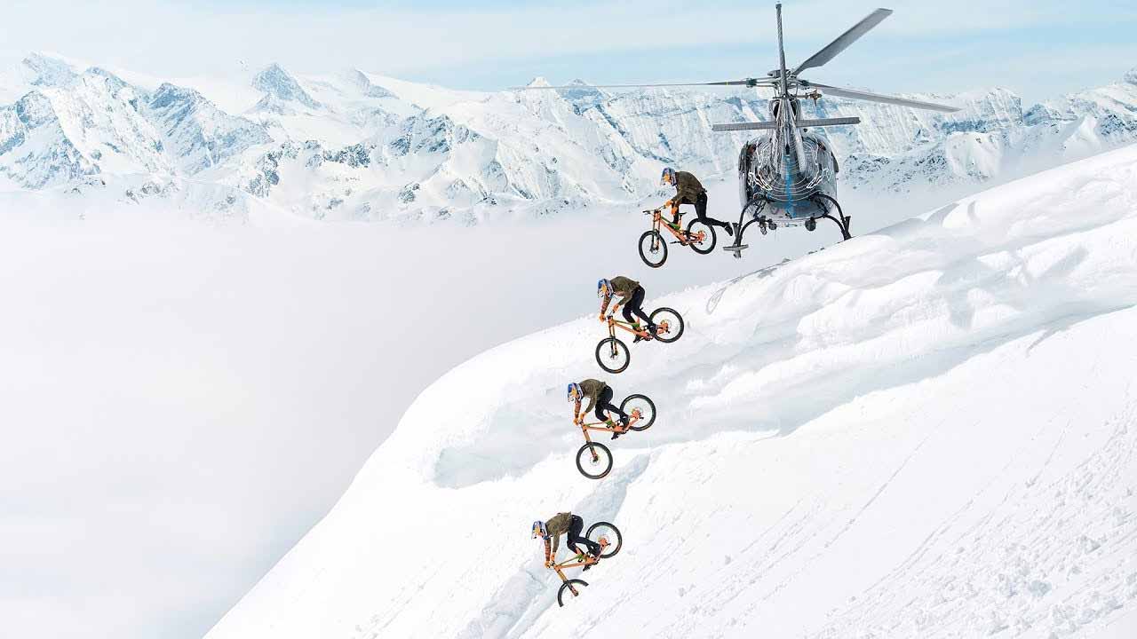 Mountain Biking Down A Ski Slope In Austria