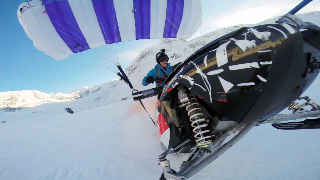 Snowmobile Paragliding