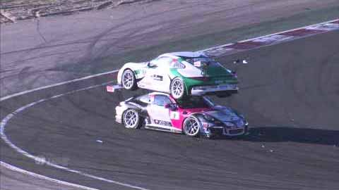 Stacked Porsche 911s At Car Race In Spain